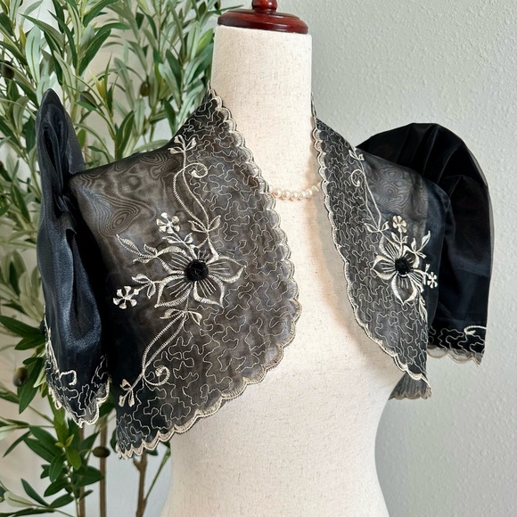 Dresses | Black Organza Terno Sleeve Filipiniana Bolero | Poshmark